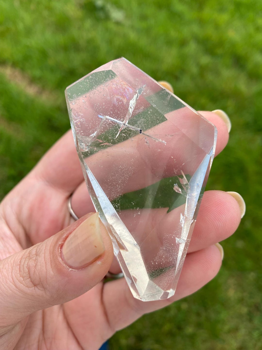 Rare Silver Rutile Rutilated Natural Polished Crystal Freeform From ...