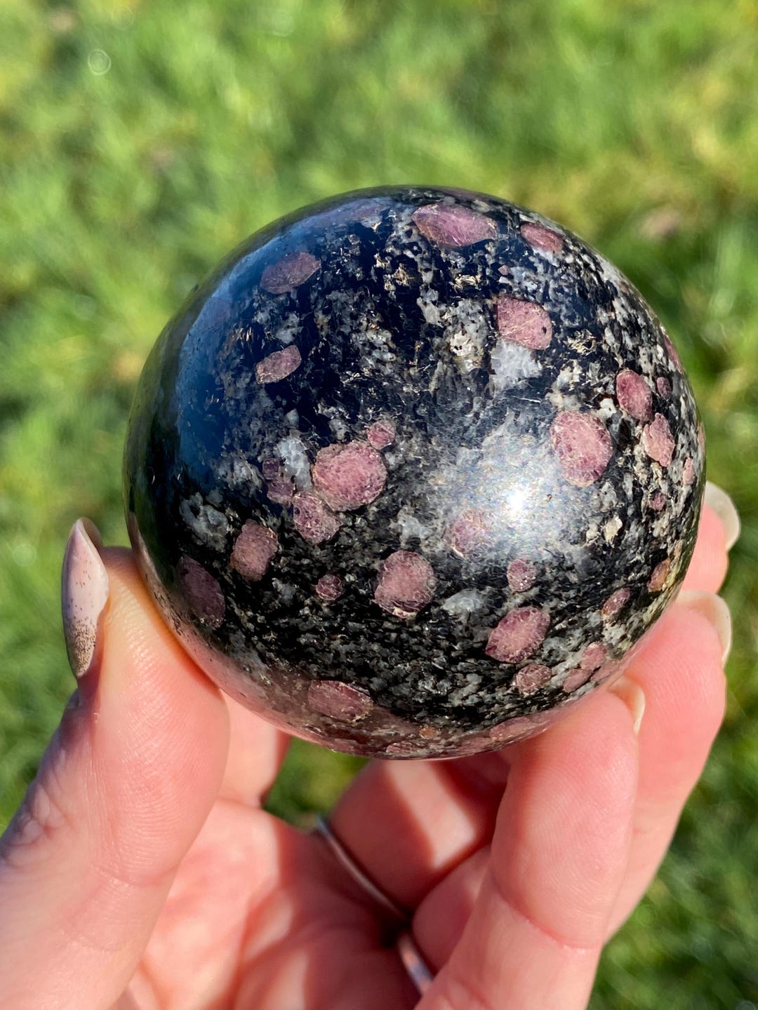 58mm Beautiful Red Spinnel in Biotite Matrix Crystal Sphere Ball - Etsy
