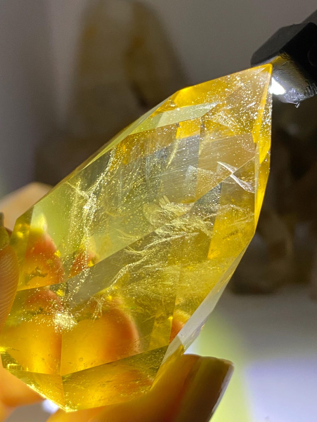 Blue Angel Feathers Phantom Natural Citrine Faceted Crystal Egg Quartz ...