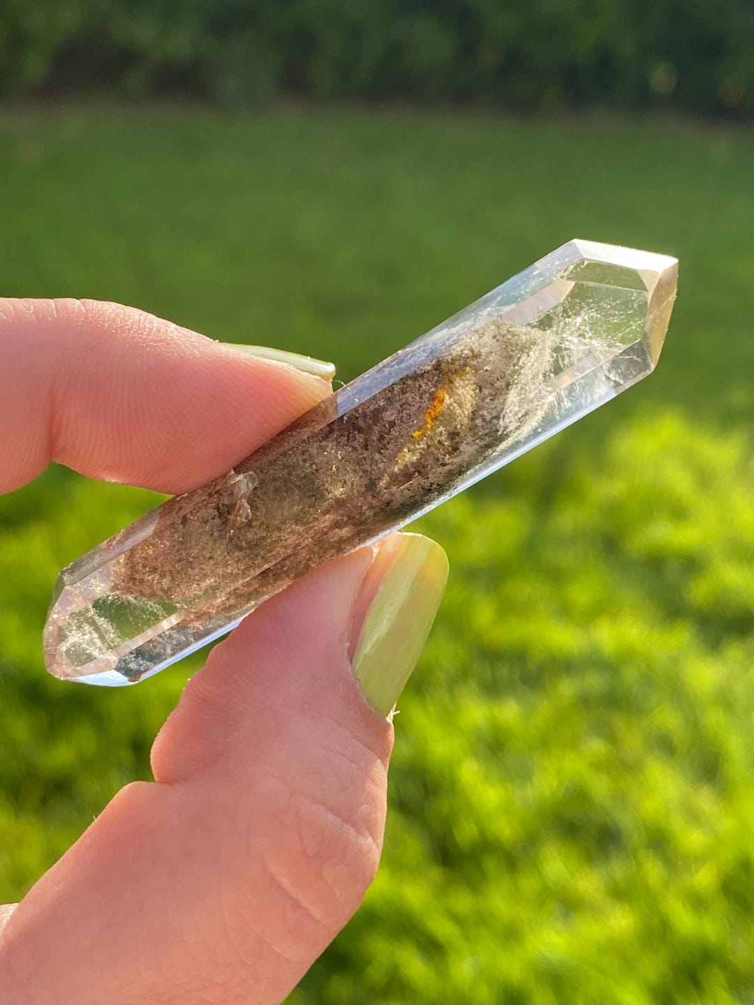 Beautiful Natural Garden Quartz Lodolite Chlorite Polished Double ...