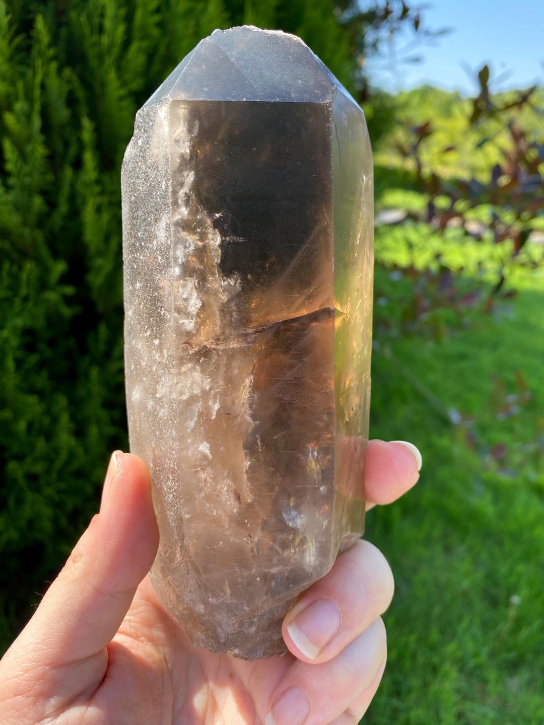 XL 0.86kg Lightning Strike Smoky Quartz Crystal From Diamantina ...