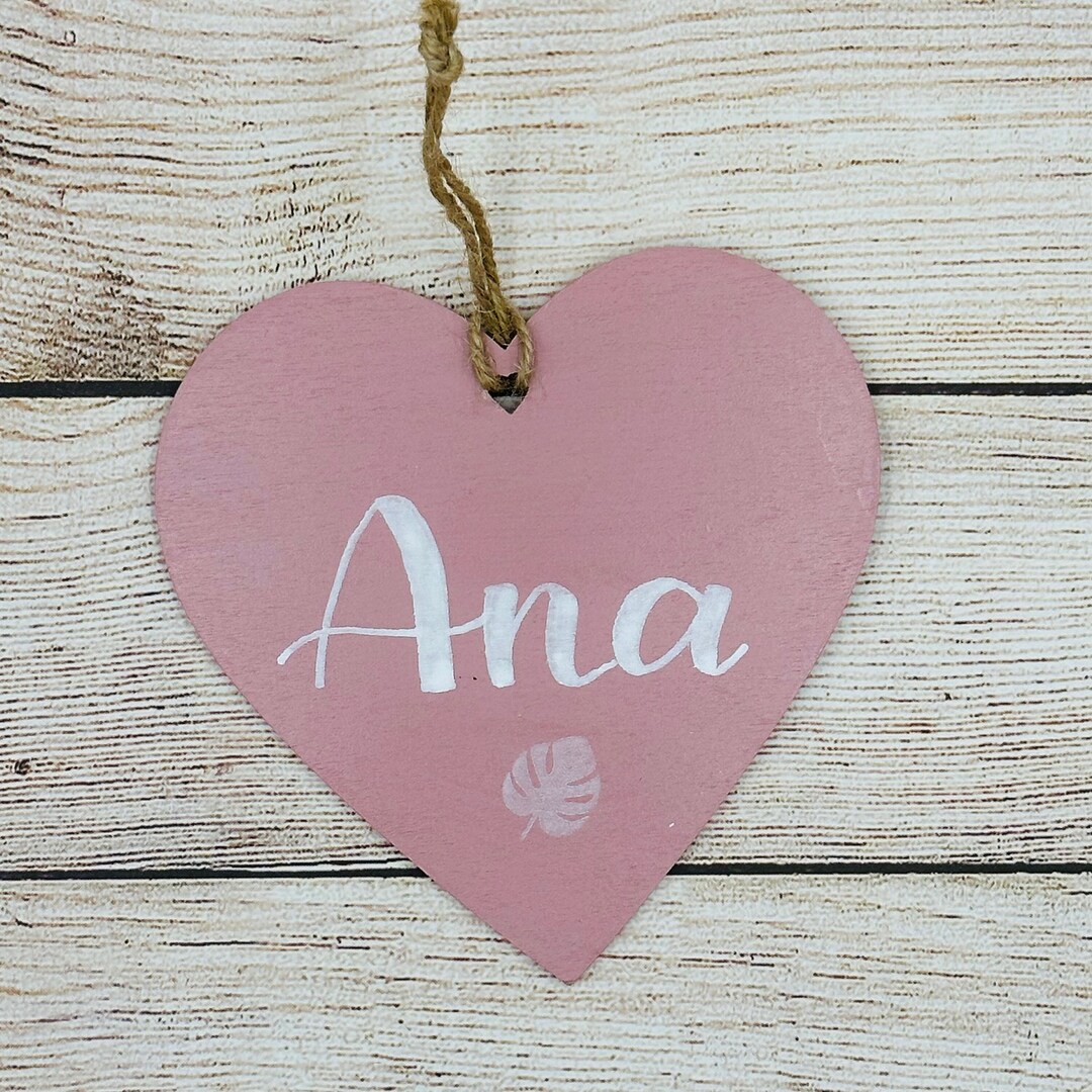 Blush Pink Heart With Custom Lettering, Heart With Name, Valentine's ...