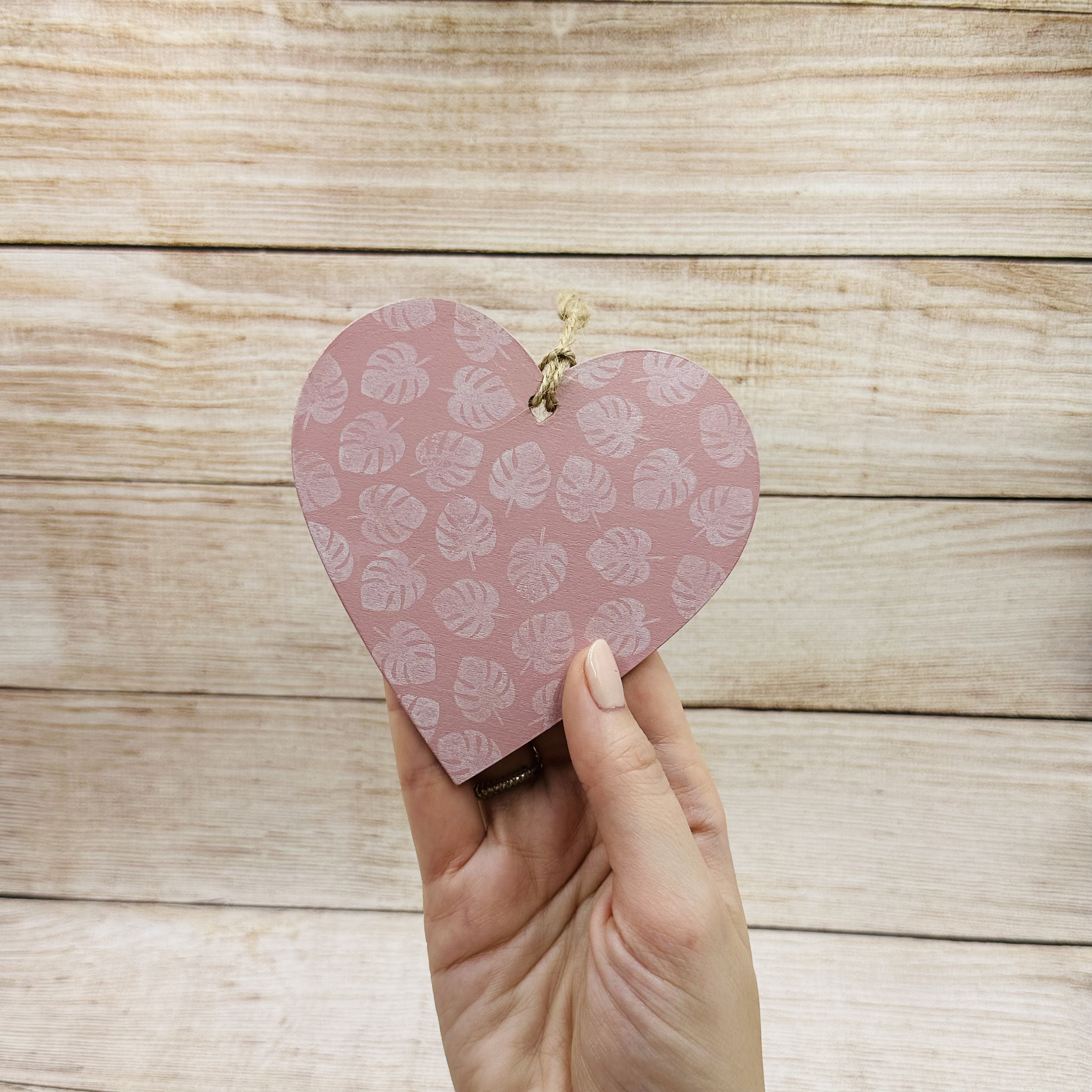 Painted Heart Blush Pink Monstera, Heart With Stamps, Valentine's Day ...