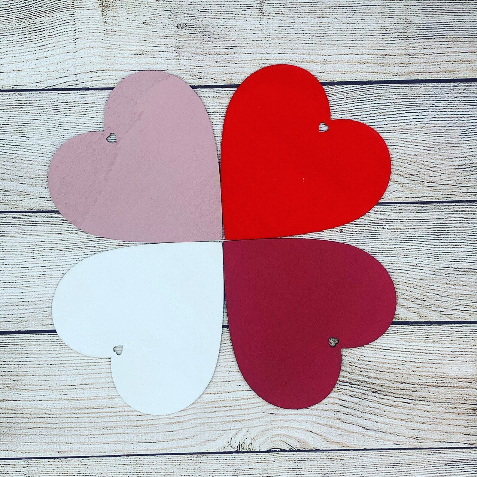 Pair of Hearts With Custom Lettering, Two Wood Hearts With Name ...