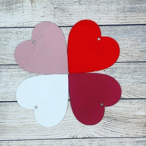 Pair of Hearts With Custom Lettering, Two Wood Hearts With Name ...