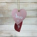 Pair of Hearts With Custom Lettering, Two Wood Hearts With Name ...