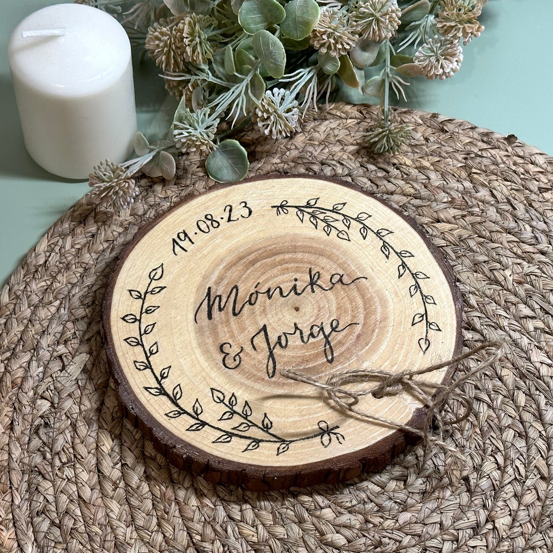 Personalized Alliance Wood Holder, Natural Wood for Wedding Alliances ...