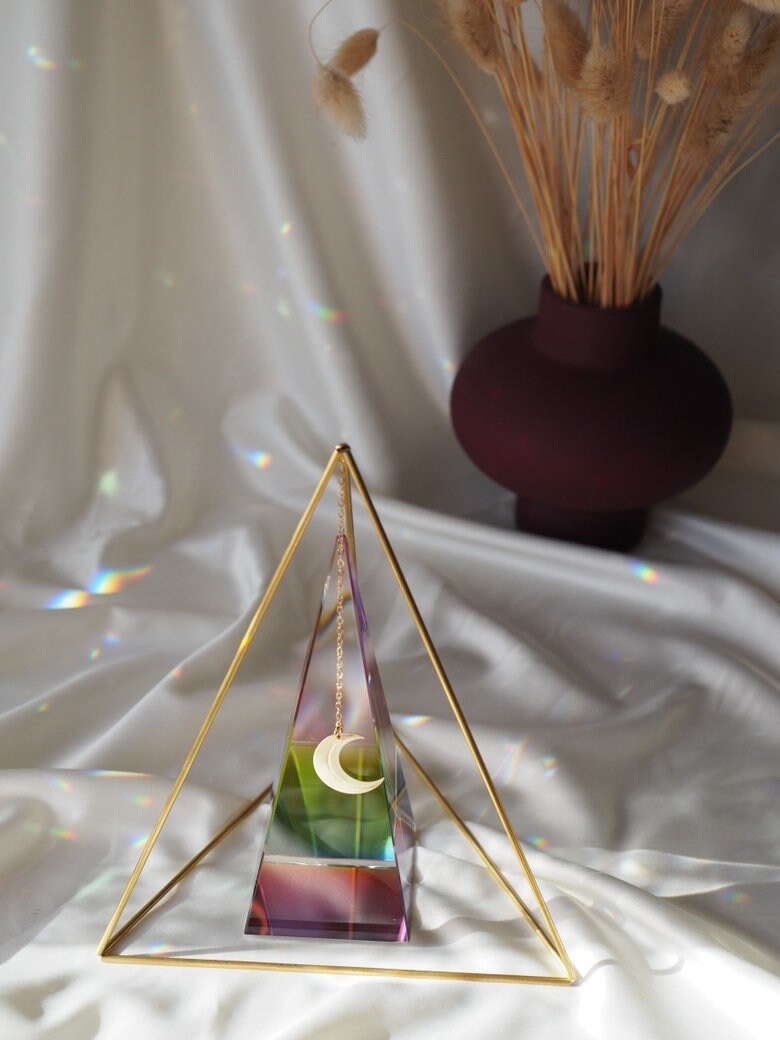 Big Glass Triangle Rainbow Prism Desk Decor Geometric Decor - Etsy