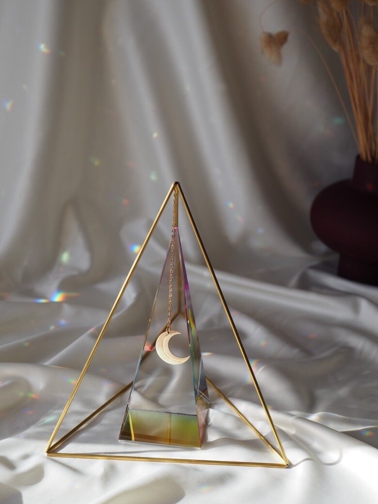 Big Glass Triangle Rainbow Prism Desk Decor Geometric Decor - Etsy