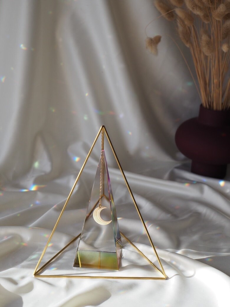 Big Glass Triangle Rainbow Prism Desk Decor Geometric Decor - Etsy