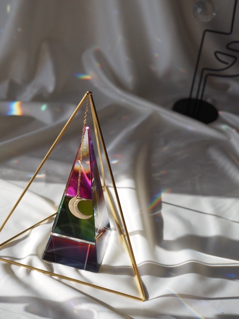 Big Glass Triangle Rainbow Prism Desk Decor Geometric Decor - Etsy