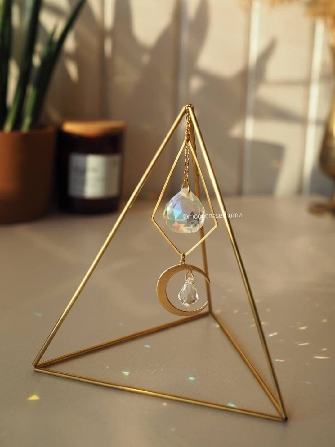 Mira&moon Triangle Suncatcher Desk Decor Prism Rainbow - Etsy