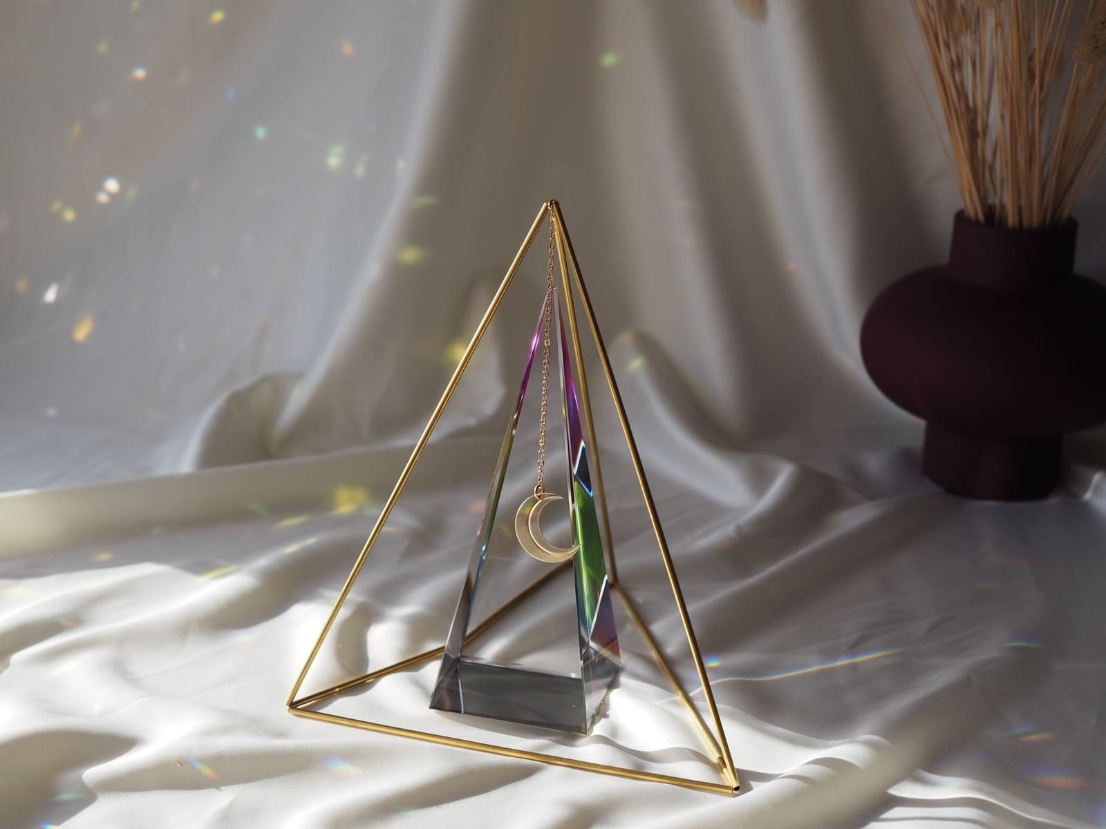 Big Glass Triangle Rainbow Prism Desk Decor Geometric Decor - Etsy
