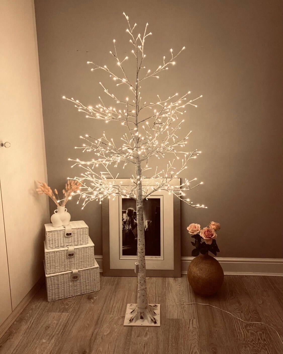Light up Birch Tree With 480 Warm LED Lights White Silver | Etsy UK