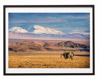 Mountain Landscape Tibetan Yak Wall Art Mongolia Printable | Etsy