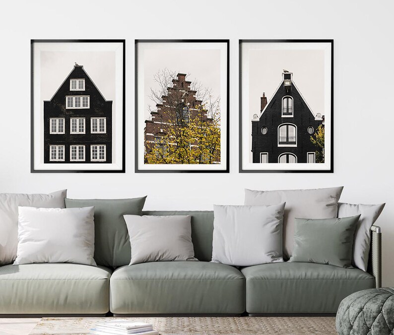 Amsterdam Printable Classic Dutch Buildings Wall Art Set of - Etsy