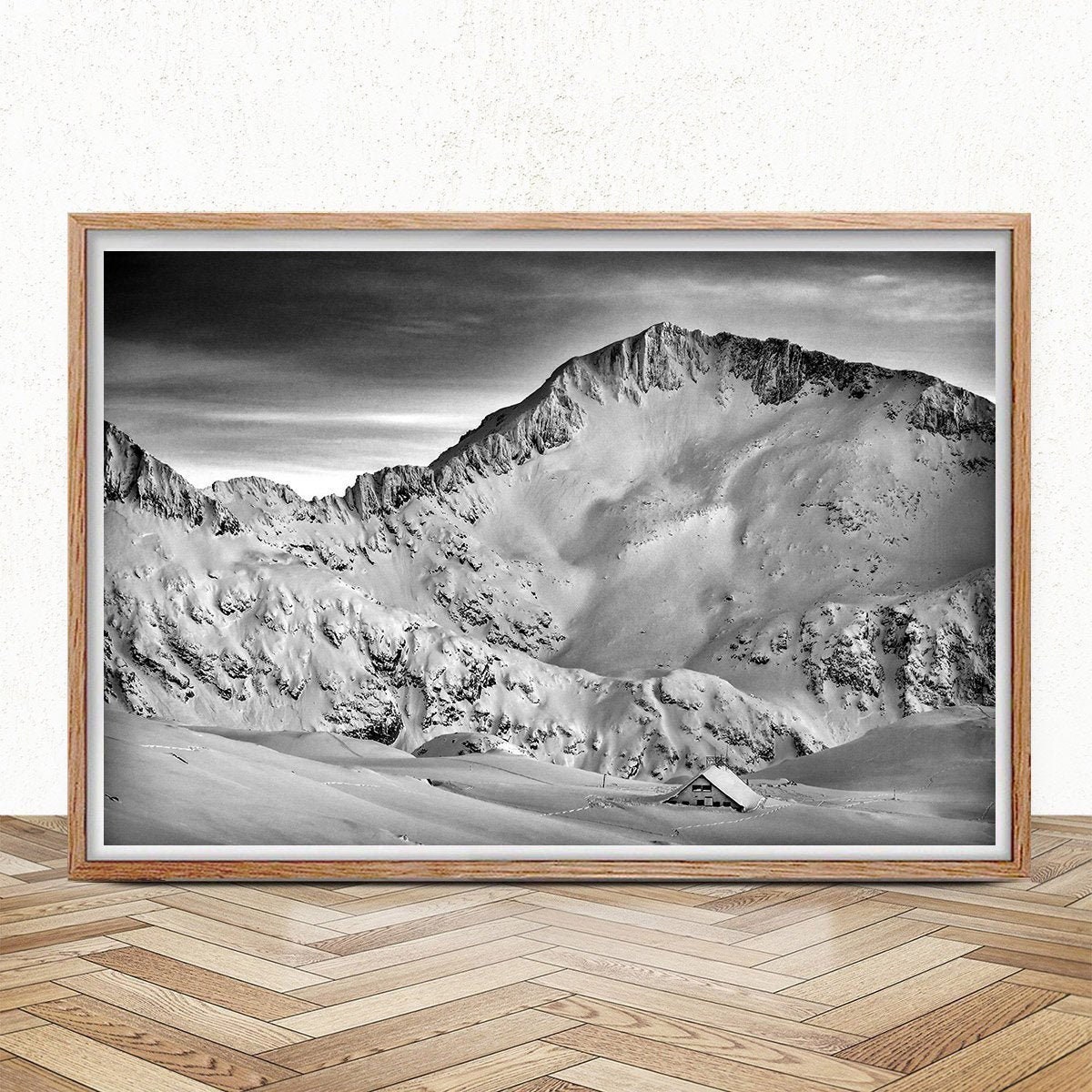 Winter Mountain Printable, Black and White Rocky Landscape, Fine Art ...