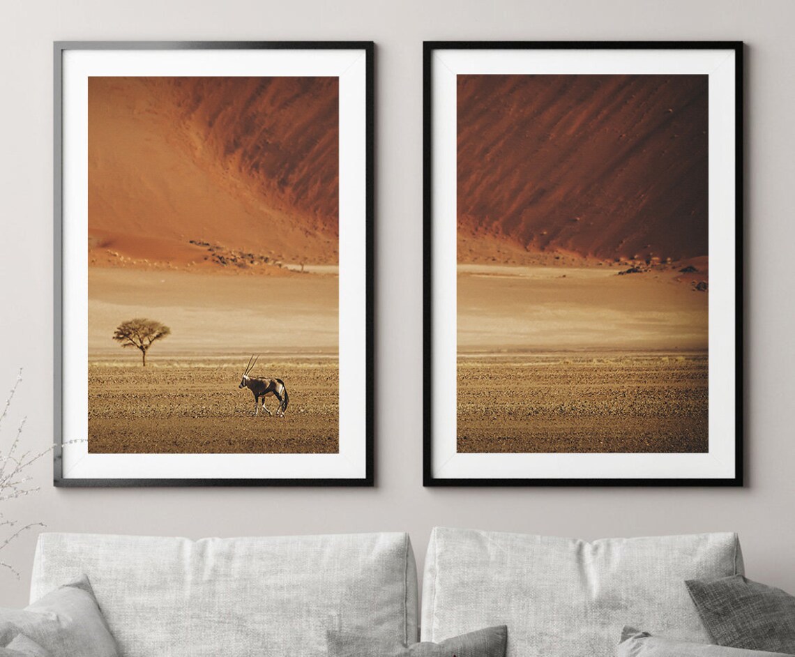 Desert Printable Oryx Gazellе Antelope Poster Set of 2 - Etsy