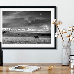 Mountain Landscape, Tibetan Yak Wall Art, Mongolia Printable, Travel ...