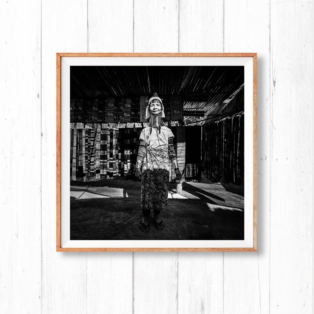 Long Neck People Printable, Tribal Padaung Woman Wall Art, Digital ...