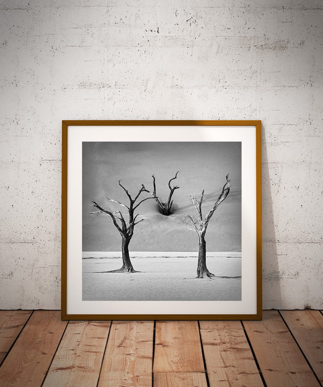 Desert Printable, Dry Trees Wall Art, Digital Download, Black and White ...