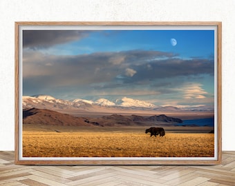 Mountain Landscape Tibetan Yak Wall Art Mongolia Printable | Etsy