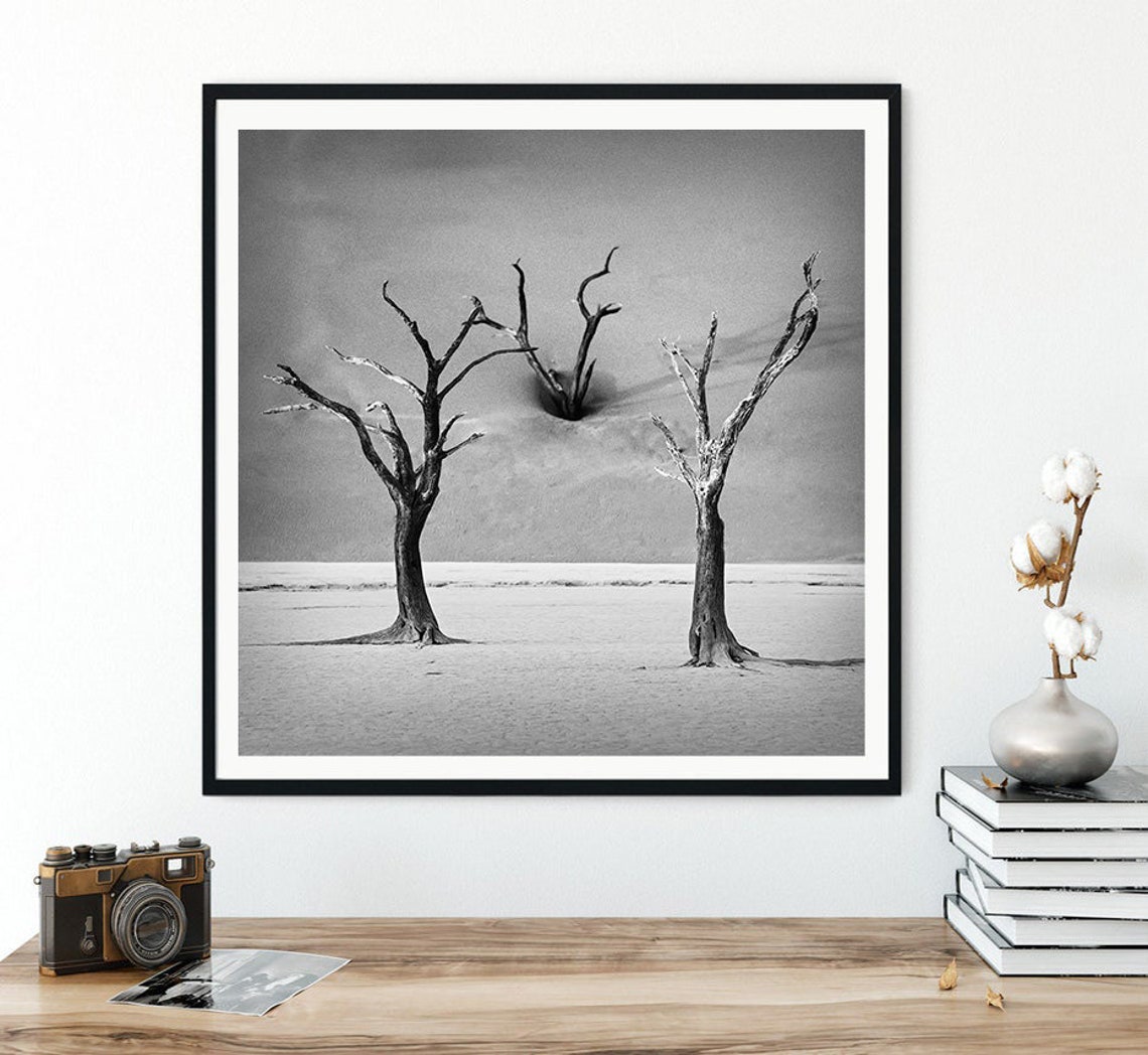 Desert Printable Dry Trees Wall Art Digital Download Black - Etsy