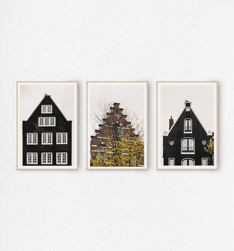 Amsterdam Printable Classic Dutch Buildings Wall Art Set of - Etsy