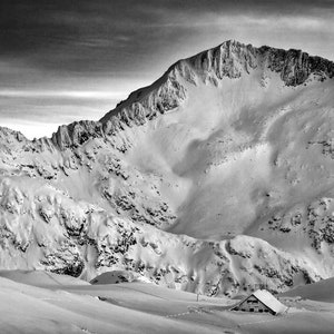 Winter Mountain Printable, Black and White Rocky Landscape, Fine Art ...