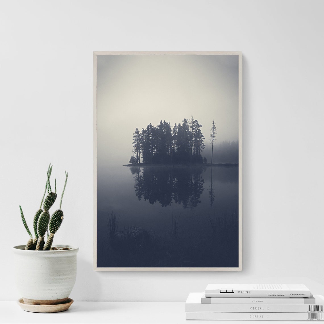 Mountain Lake Printable Foggy Coastal Print Instant - Etsy