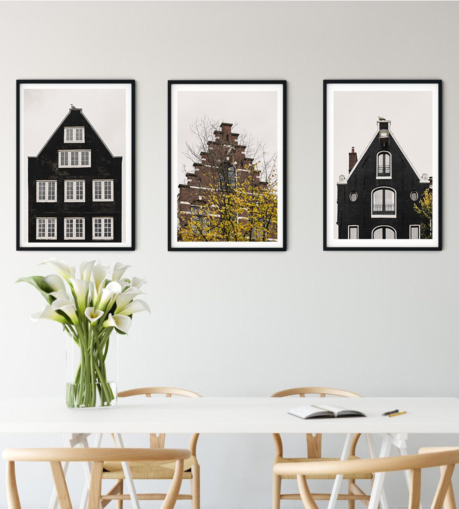 Amsterdam Printable Classic Dutch Buildings Wall Art Set of - Etsy