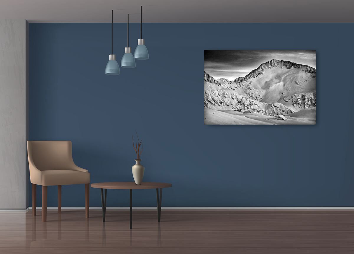 Winter Mountain Printable Black and White Rocky Landscape - Etsy