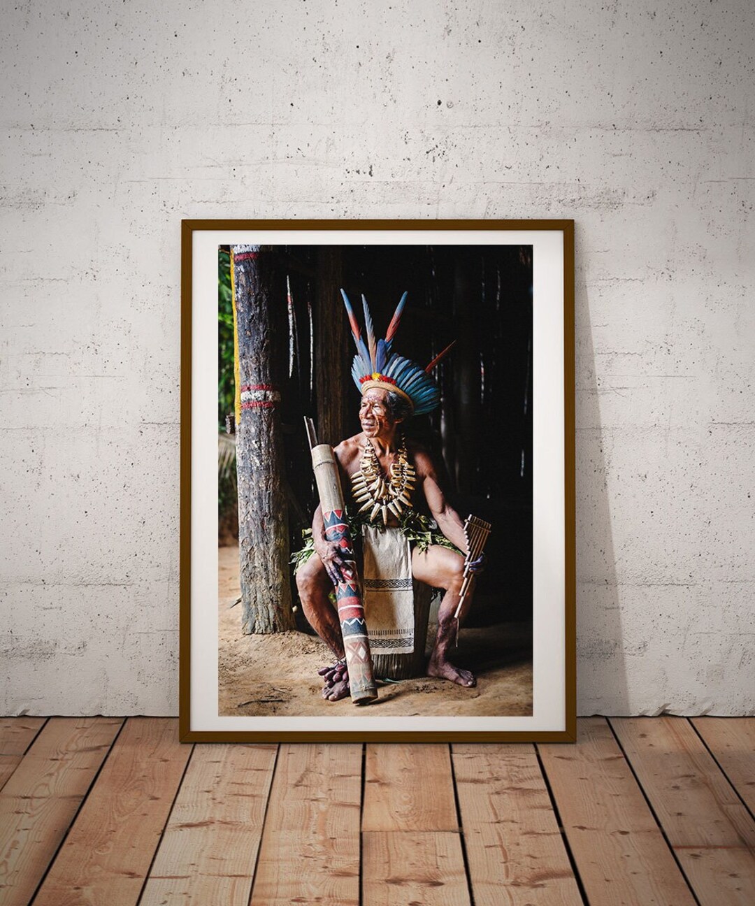 Amazon Tribal Chief Portrait, Indian Leader Wall Art, Amazon Indigenous ...