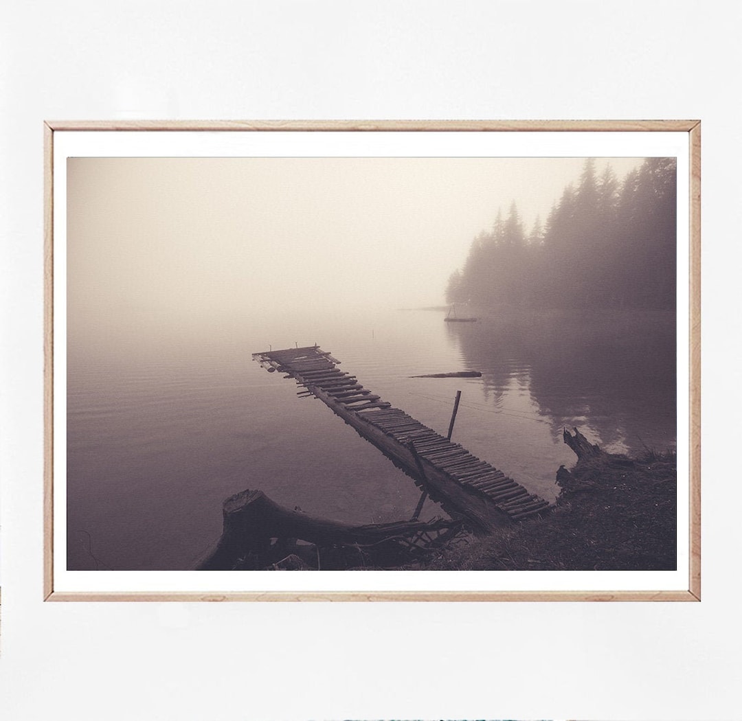 Pastel Printable Art, Foggy Coastal Wall Decor, Foggy Landscape ...