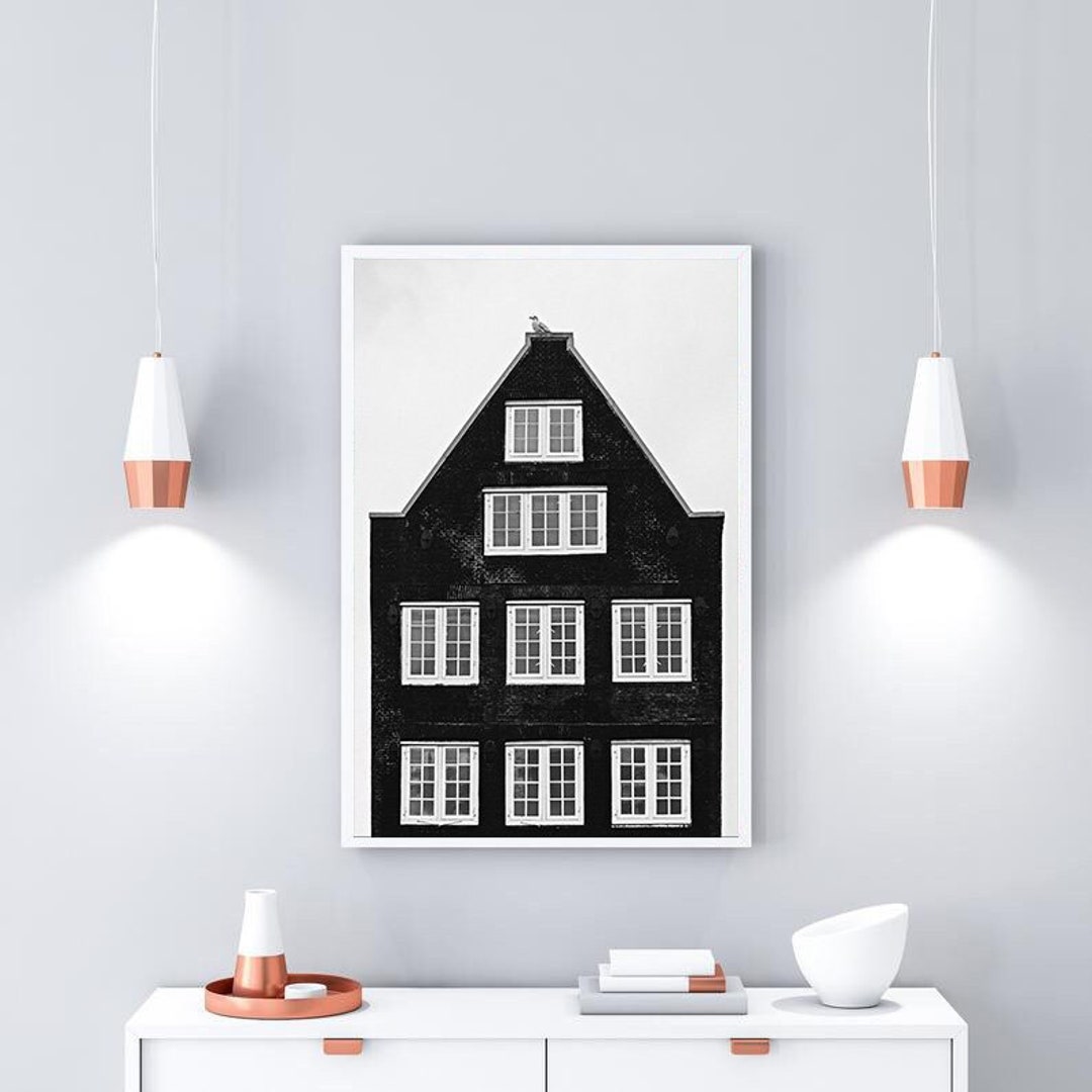 Minimalist Dutch Building Printable, Amsterdam Wall Decor, Holland ...