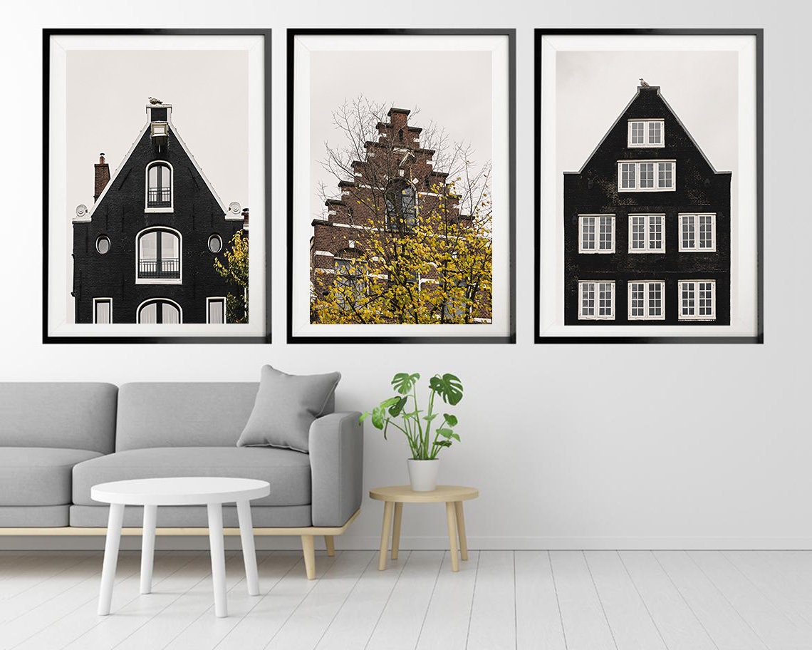 Amsterdam Printable Classic Dutch Buildings Wall Art Set of - Etsy