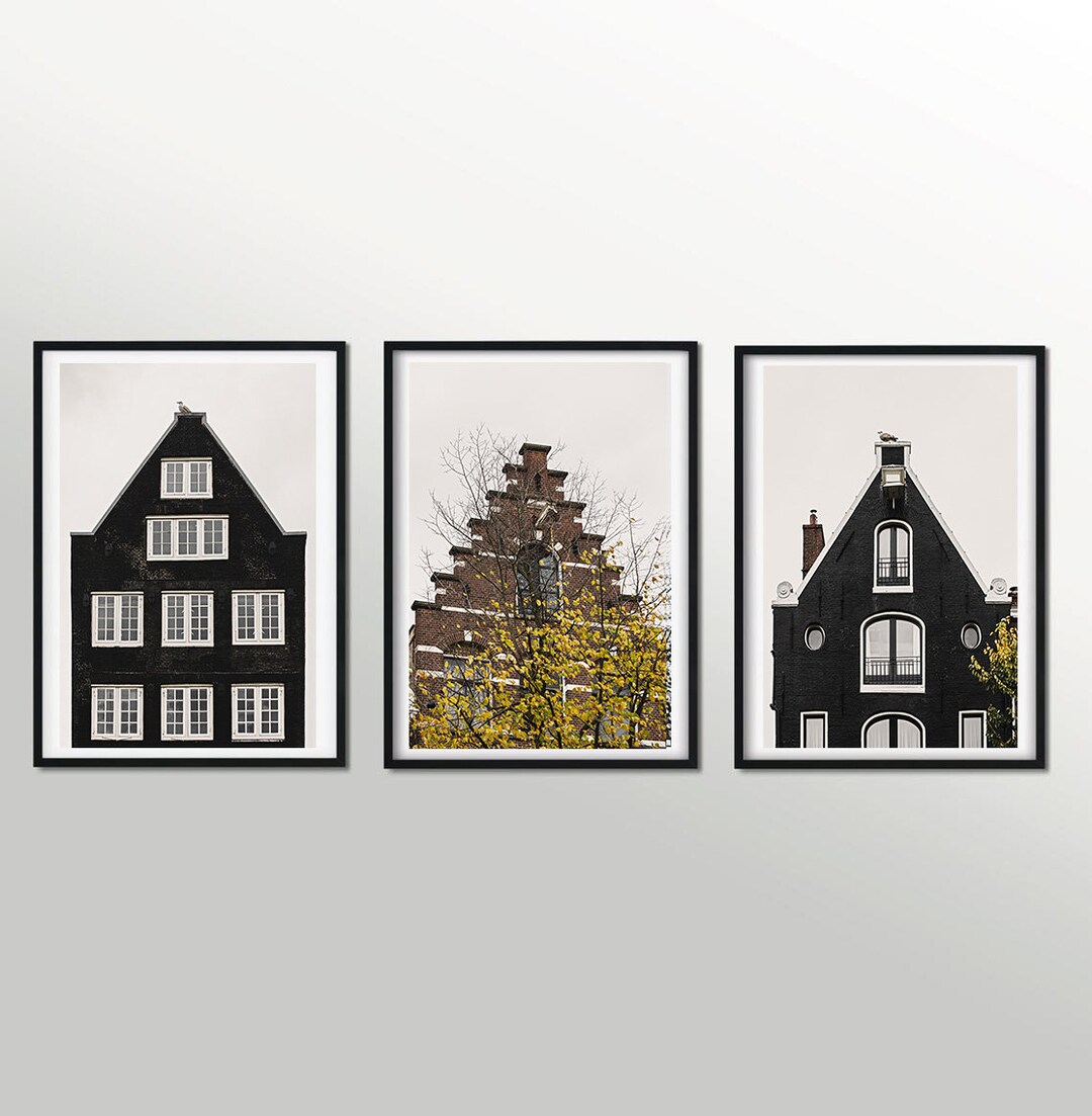 Amsterdam Printable, Classic Dutch Buildings Wall Art, Set of 3 Prints ...