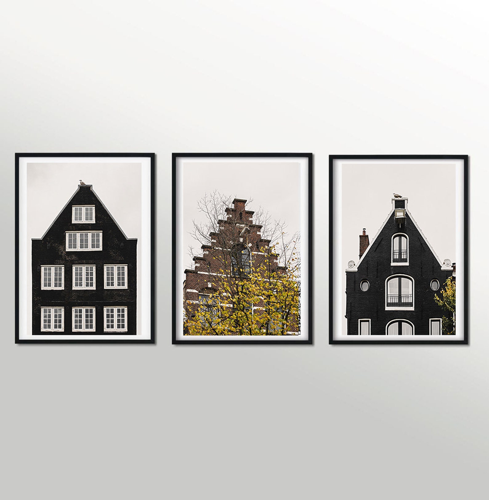 Amsterdam Printable Classic Dutch Buildings Wall Art Set of - Etsy