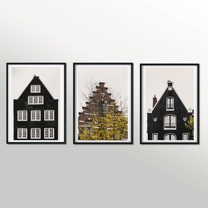 Amsterdam Printable, Classic Dutch Buildings Wall Art, Set of 3 Prints ...
