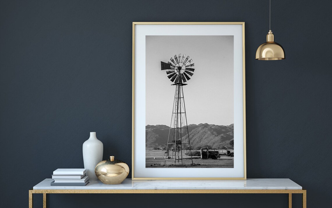 Windmill Art Print Modern Farmhouse Printable Farm Scenery | Etsy