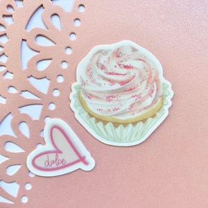 Cupcake Sticker, Sticker Set, Heart Sticker, Pink Cupcake, Valentine's ...