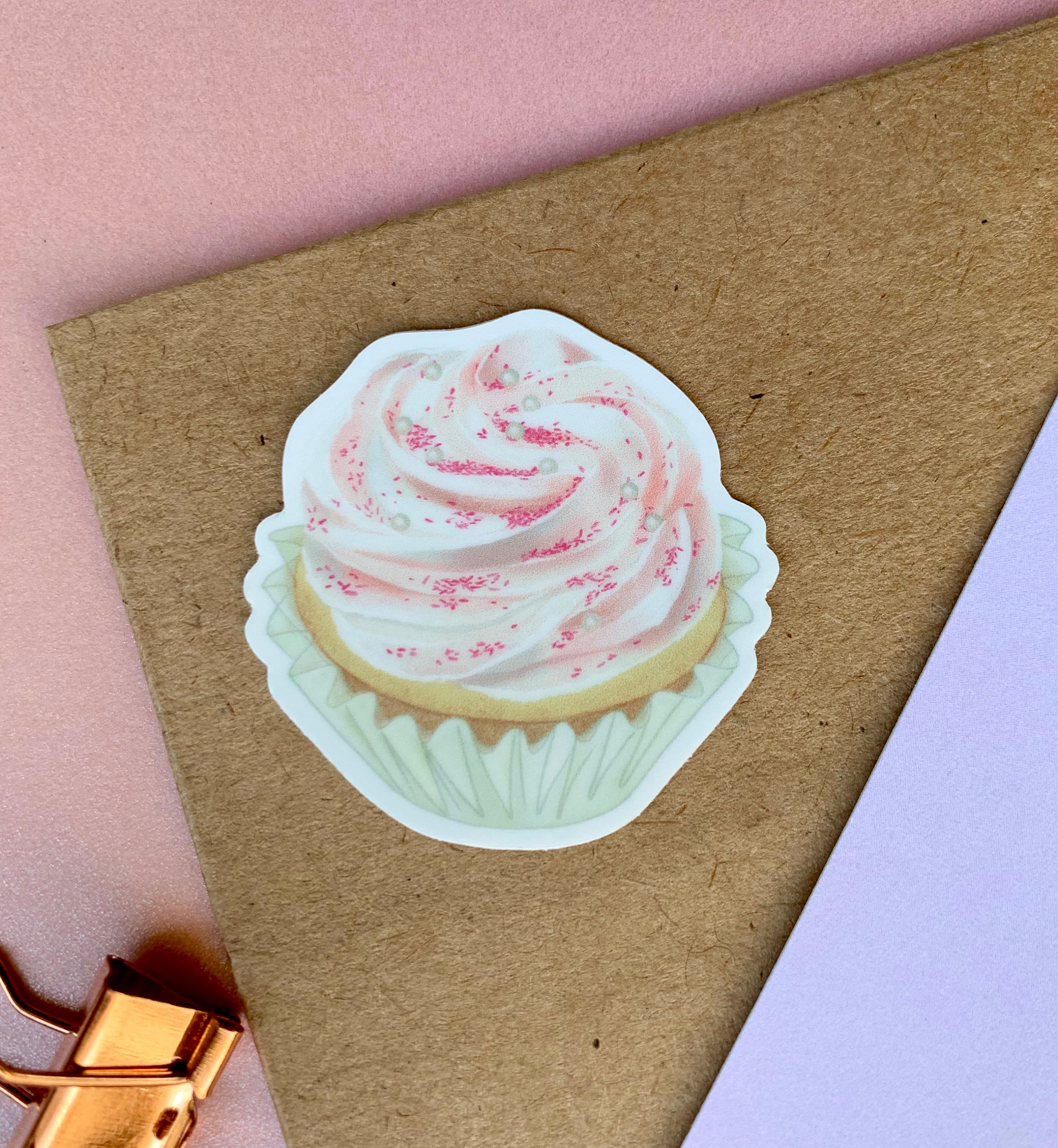 Cupcake Sticker Sticker Set Heart Sticker Pink Cupcake | Etsy