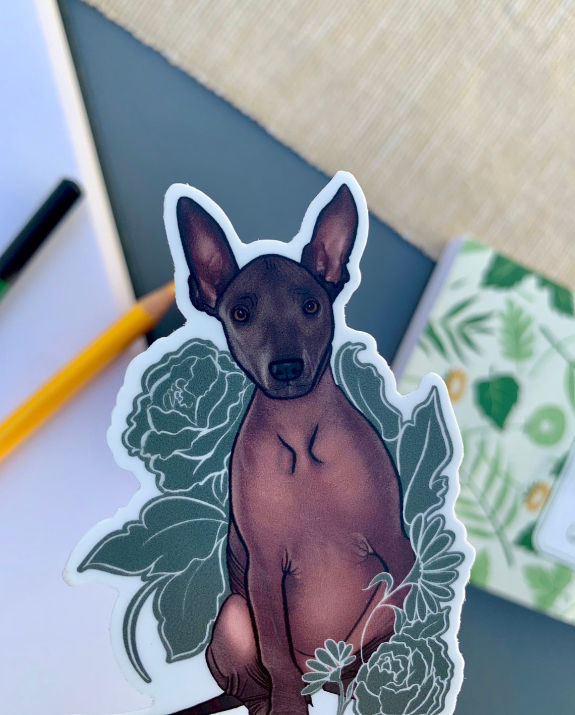 Dog Sticker Xolo Dog Xoloitzcuintli Mexican Dog Brown Dog | Etsy
