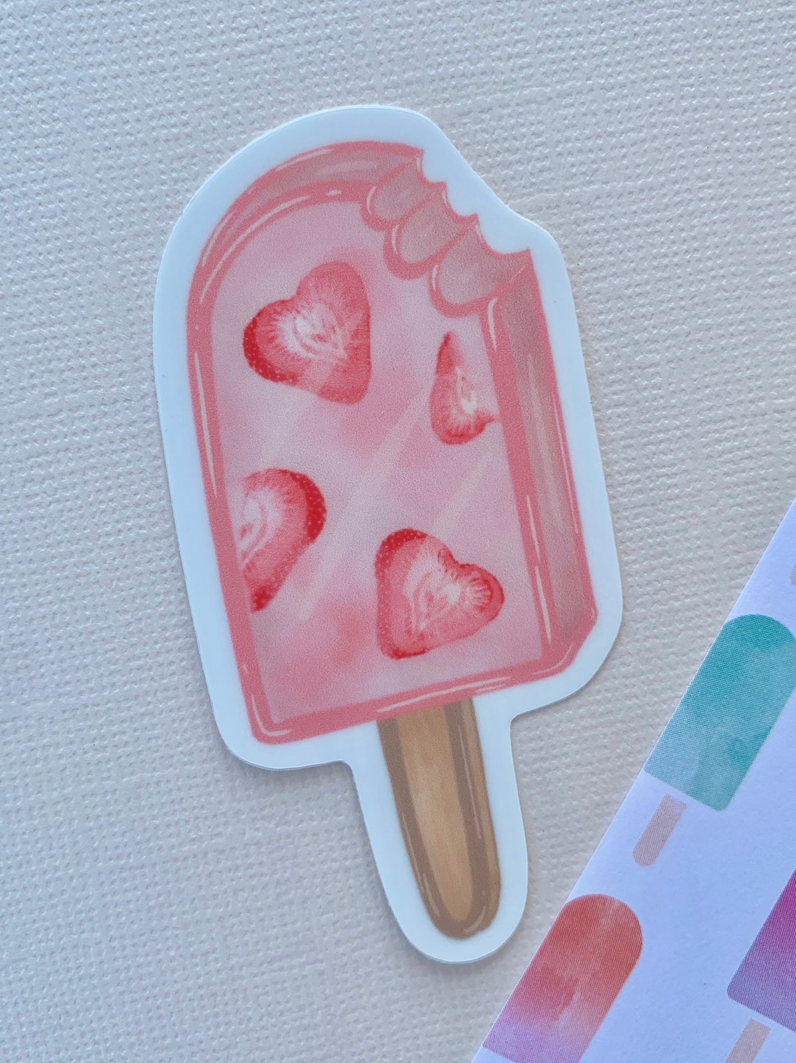 Strawberry Paleta Sticker, Mexican Popsicle, Waterproof Vinyl - Etsy