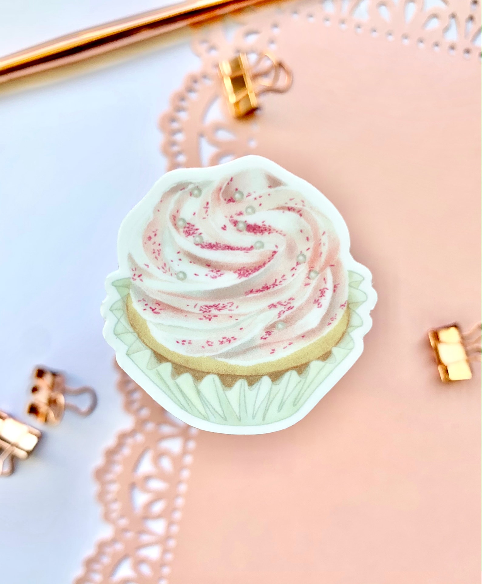 Cupcake Sticker Sticker Set Heart Sticker Pink Cupcake | Etsy