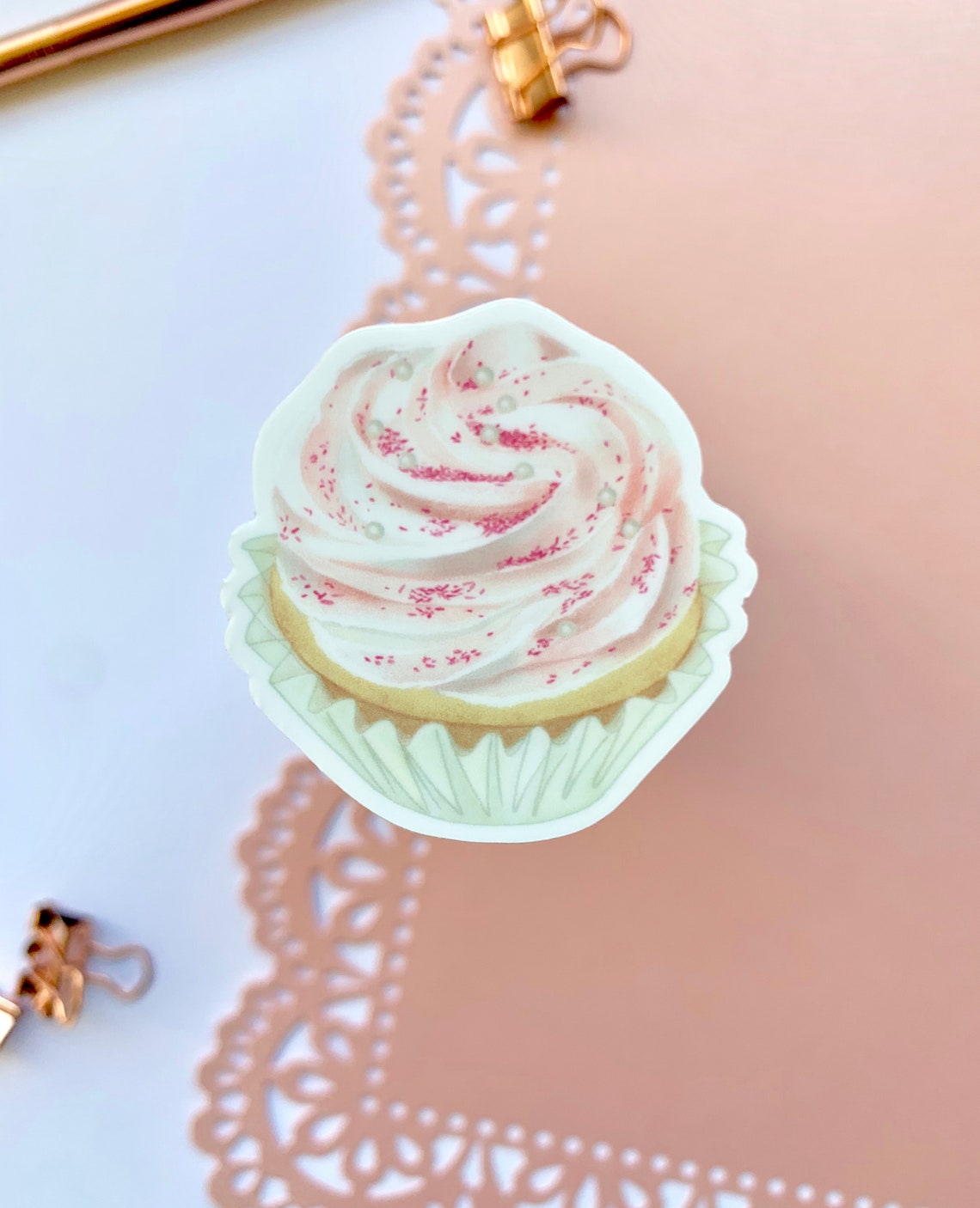 Cupcake Sticker Sticker Set Heart Sticker Pink Cupcake | Etsy