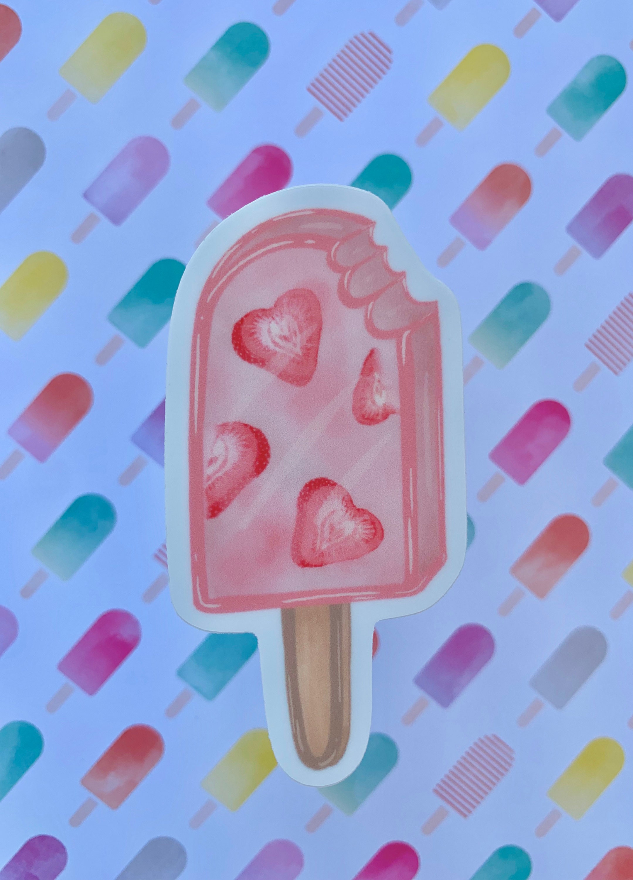 Strawberry Paleta Sticker, Mexican Popsicle, Waterproof Vinyl - Etsy