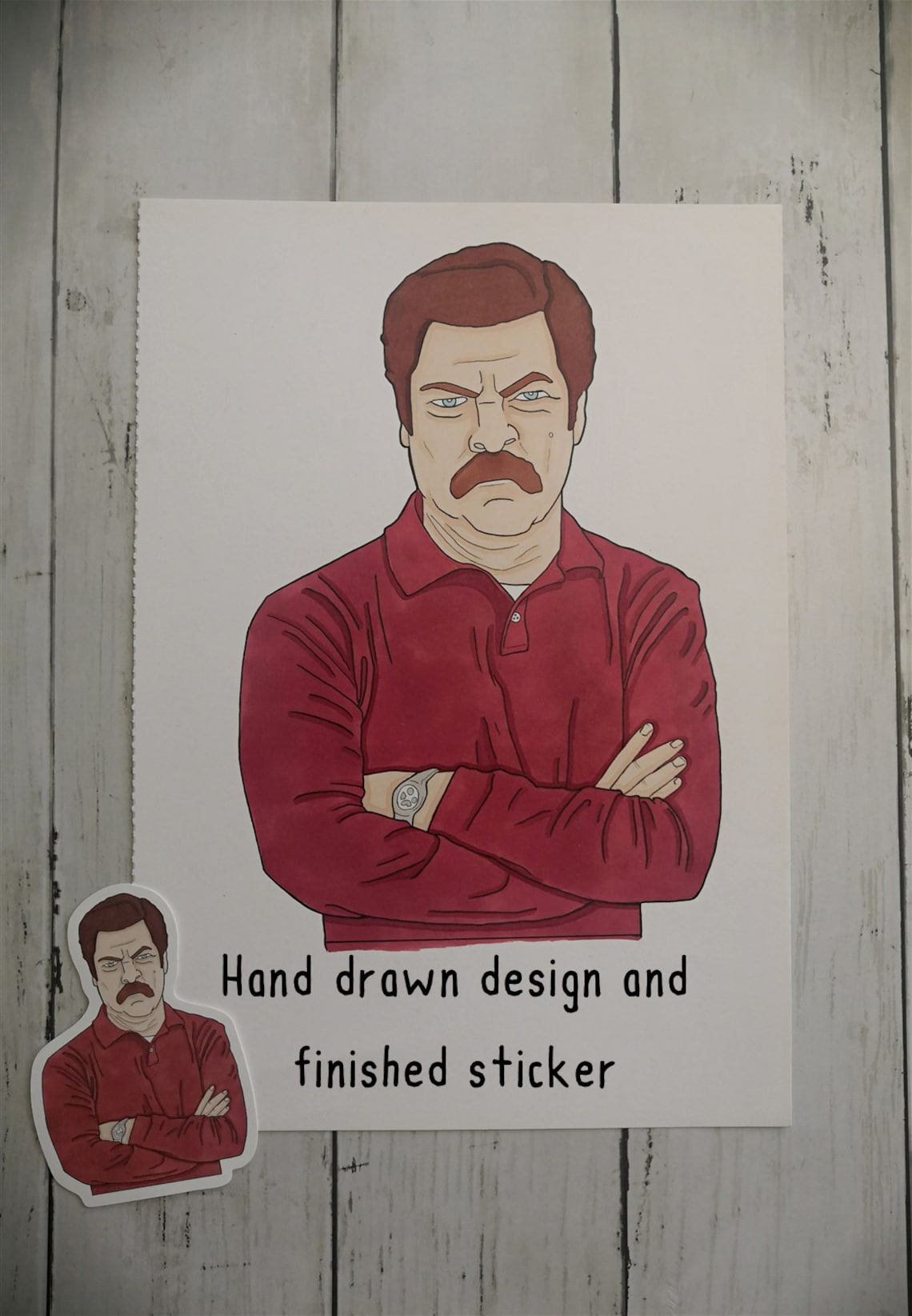 Ron Swanson Waterproof Vinyl Sticker Laptop Decal - Etsy