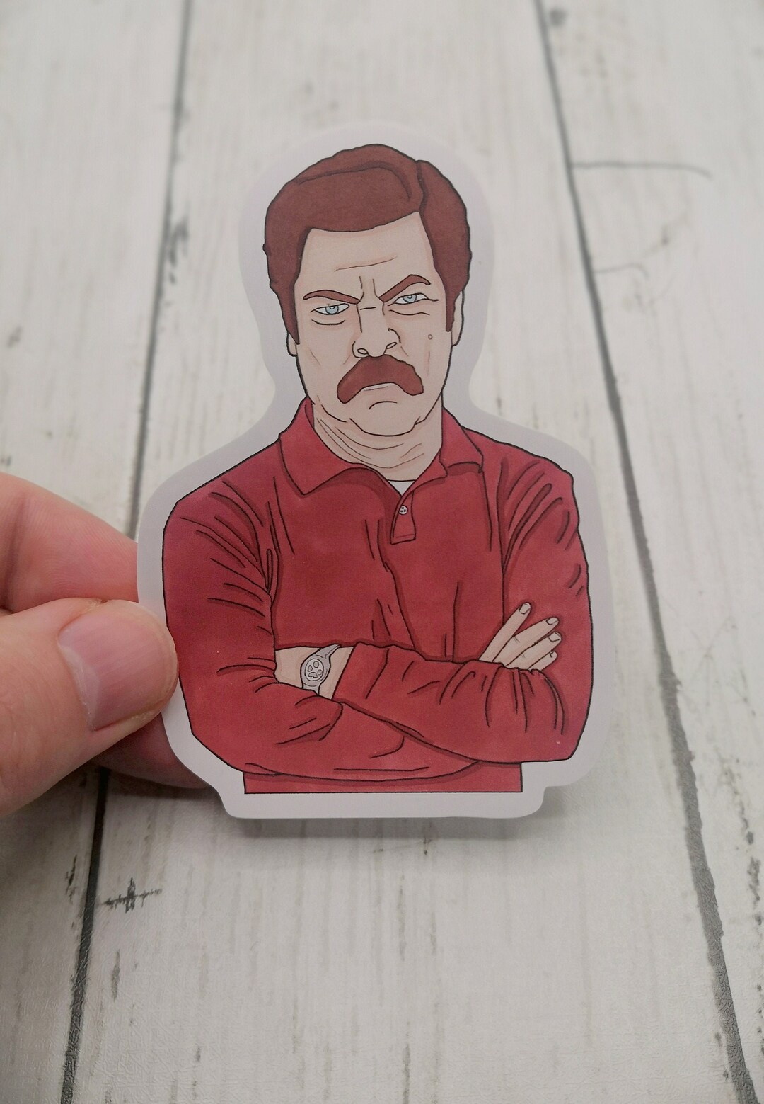 Ron Swanson Waterproof Vinyl Sticker Laptop Decal - Etsy