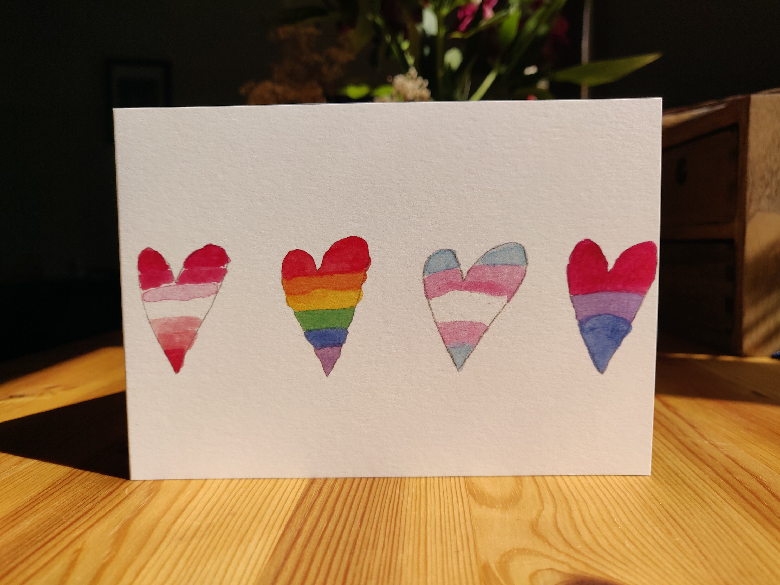 LGBT Bi Heart Card Greeting Cards Paper Love Cards etna.com.pe